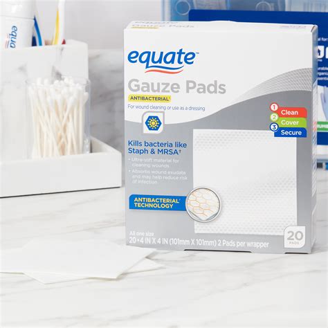Equate Antibacterial Gauze Pads 4 In X 4 In 20 Count Hsafsa Eligible