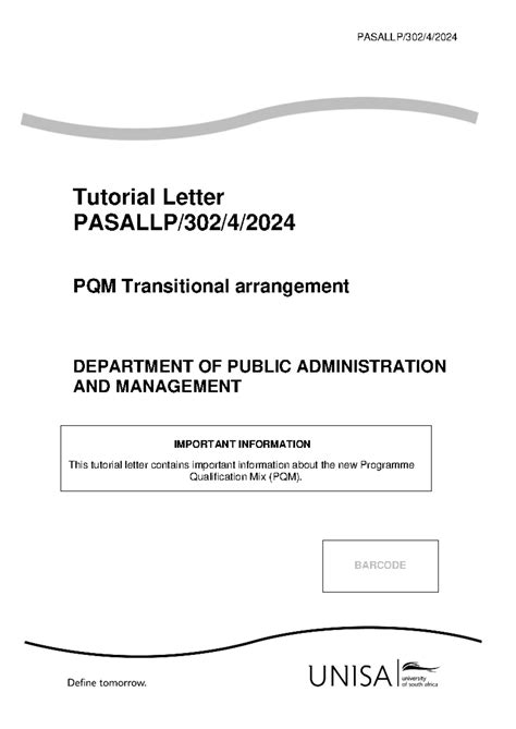 English Portfolio 2020 Unisa Tutorial Letter Pasallp 302 4 2024 Pqm Transitional Arrangement