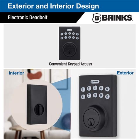 Brinks Electronic Keypad Single Cylinder Deadbolt Lock Matte Black