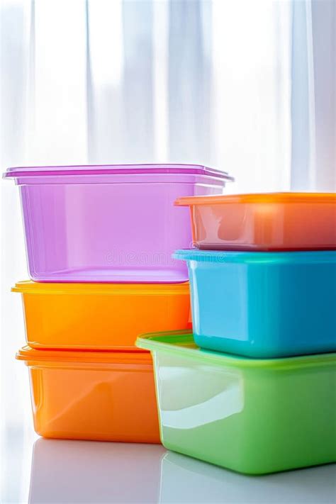 Vibrant Stackable Plastic Containers Stock Illustration Illustration