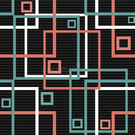 Abstract Modern Squares Seamless Pattern Texture On Retro Background Stock Illustration