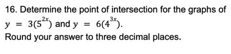 solved 16 determine the point of intersection for the