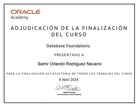 Oracle Sql Database Certification Samir Rodríguez Oracle Sql Database Certification Samir Rodríguez