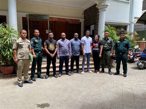 Police Bust Scam Gang In Cambodia Arrest 4 Nigerian Men And One