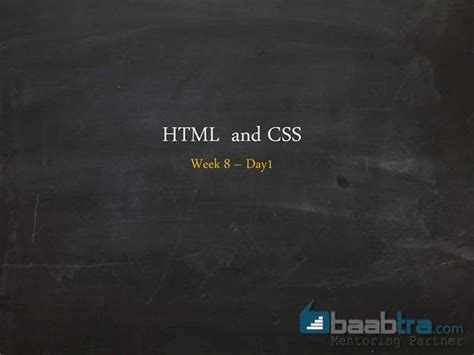 Introduction To Html And Css Pptx