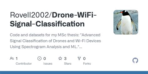 Github Rovell2002drone Wifi Signal Classification Code And Datasets For My Msc Thesis