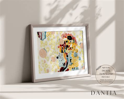 Gustav Klimt The Kiss Textile Famous Painting The Kiss Gustav Etsy