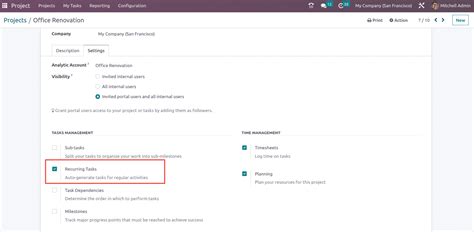 How To Manage Task Recurrence With Odoo 16 Project App