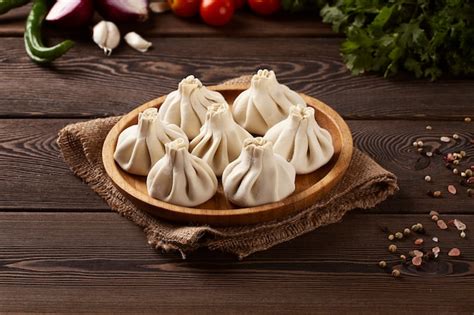 Premium Photo Georgian Khinkali With Meat