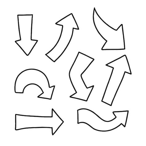 Un Dibujo En Blanco Y Negro De Flechas Con Flechas Que Apuntan A La