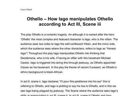 Iago Manipulation Quotes Quotesgram