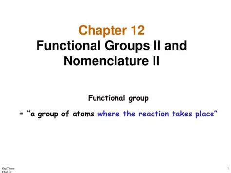 PPT Chapter Functional Groups II And Nomenclature II PowerPoint Presentation ID