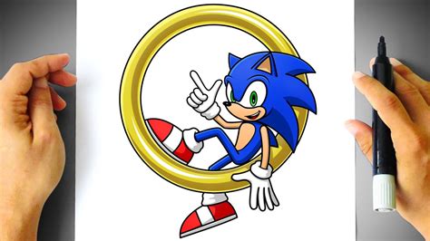 How To Draw Sonic The Hedgehog In A Ring Youtube