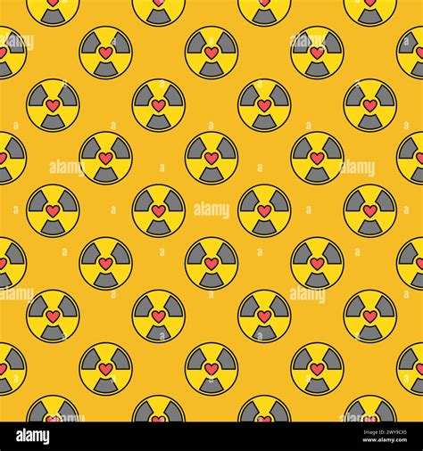 Radiation Symbol With Heart Vector Radioactive Concept Colored Seamless