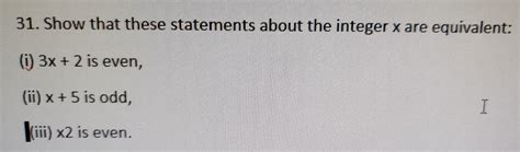 solved 31 show that these statements about the integer x