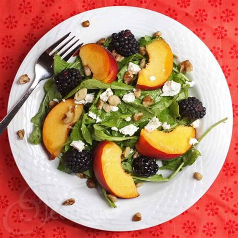 Peach Blackberry Arugula Salad Recipe Jeanettes Healthy Living