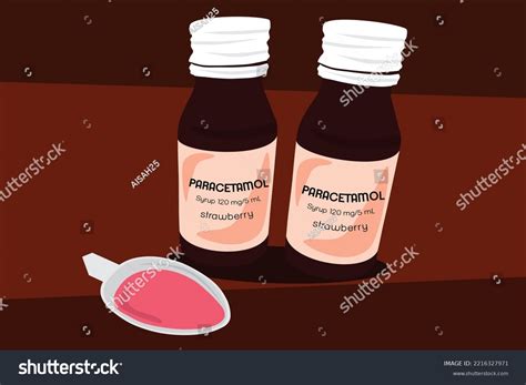 Liquid Medicine Vector Image Paracetamol Syrup Stock Vector Royalty Free 2216327971 Shutterstock