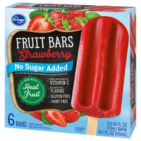 Kroger® No Sugar Added Strawberry Frozen Fruit Bars 6 Ct Kroger