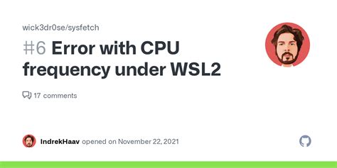 Error With Cpu Frequency Under Wsl Issue Wick Dr Se Sysfetch Github