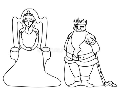 King And Queen On Throne Characters Stock Illustration Illustration