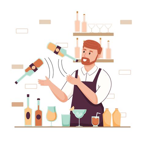 Cocktail Bartender Concept 12392361 Vector Art At Vecteezy