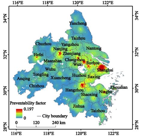 Spatial Distribution Of High Temperature Preventability Factor In The Download Scientific