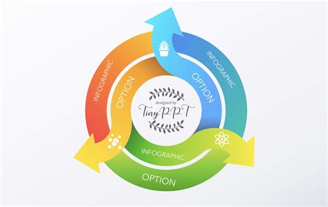 Diverged Arrows With Circle TinyPPT