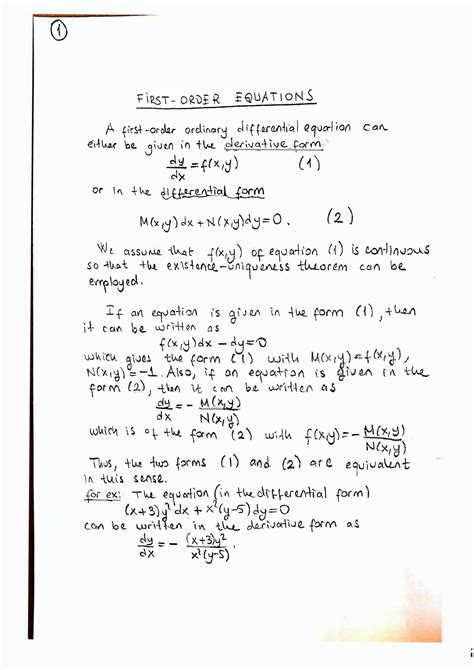 Solution Differential Equationsfirst Order De Separable Equations