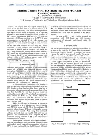 Multiple Channel Serial I O Interfacing Using FPGA Kit PDF