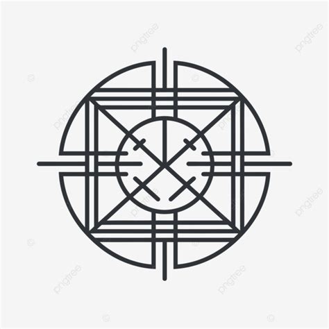 Tarot Card Line Symbol With A Circular Object Vector Lineal Icon