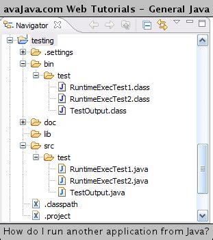 How Do I Run Another Application From Java Web Tutorials Avajava Com
