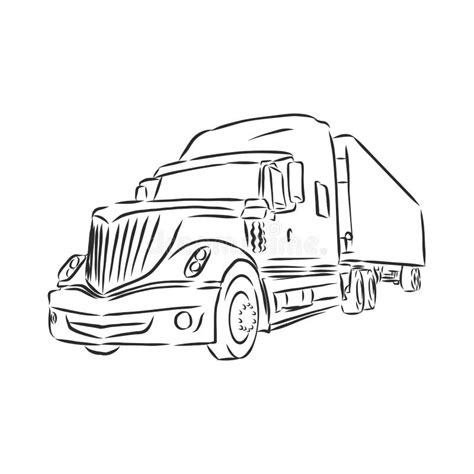 Truck Symbol Sketch In Simple Lines Truck Vector Sketch Illustration