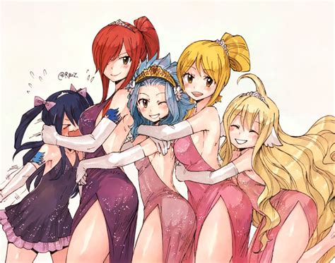 Lucy Heartfilia Erza Scarlet Wendy Marvell Levy Mcgarden And Mavis Vermilion Fairy Tail