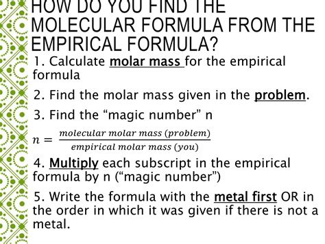 Empirical And Molecular Formulas Pptx