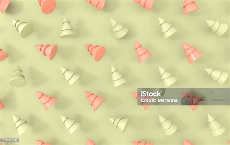 최소한의 크리스마스 배경입니다 파스텔 색 의 상징적 인 소나무 3d 렌더링 간단한 기하학적 모양 크리스마스 휴일과 새해 컨셉 입체 이미지에 대한 스톡 사진 및 기타 이미지