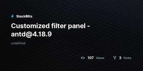 Customized Filter Panel Antd Stackblitz