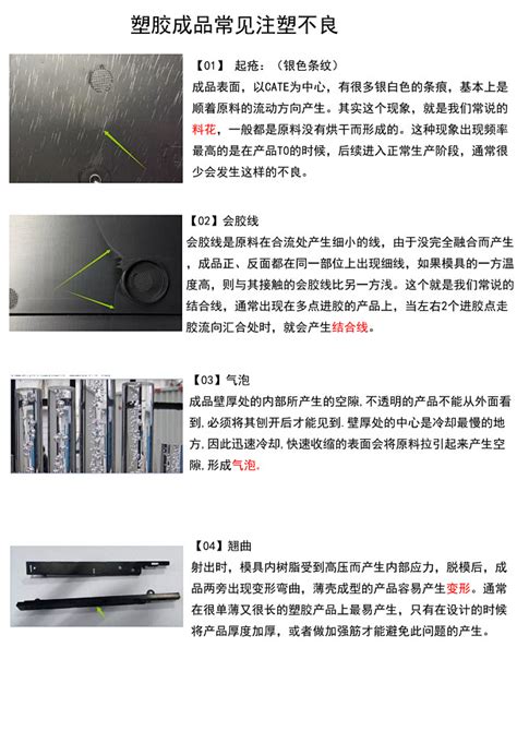 塑料成型注塑不良问题起疮会胶线气泡变形流痕缺胶毛边缩水粘模