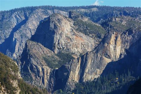 美丽的约塞米蒂国家公园风景加利福尼亚山峦冰雪高清摄影大图 千库网