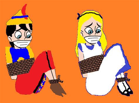 Pinocchio and Alice tied up and gagged by adamhatson on DeviantArt
