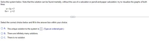 solved solve the system below note that the solution can be