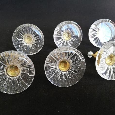 Swedish Vintage Glass Knobs Cabinet Knobs Mid Century Etsy