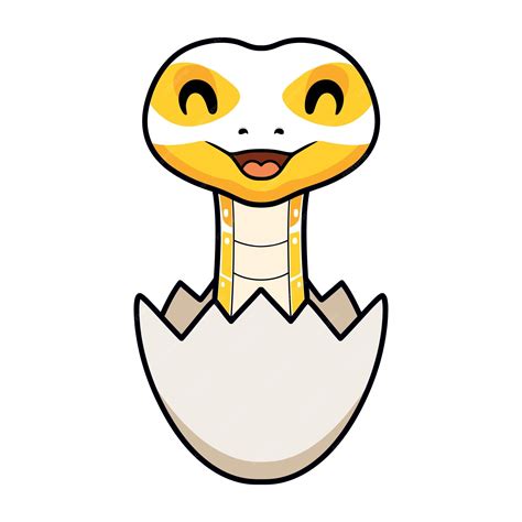 Dessin Animé Mignon Serpent Python Boule Albinos à Lintérieur Dun