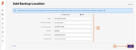 Add Generic On Premises NFS Backup Location Portworx Documentation