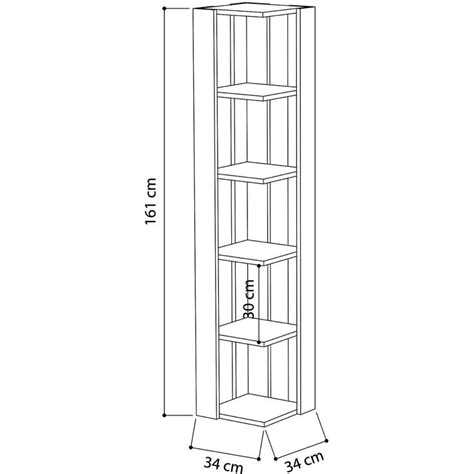Nati Modern Corner Bookcase Display Unit Corner Bookcase Wooden