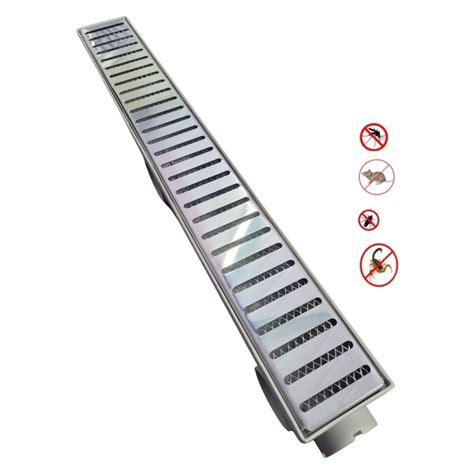 Ralo Linear 6x50cm sifonado Grelha Reforçada Branca Em Aço Inox 304