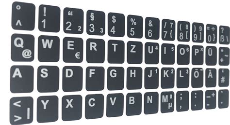 Deutsche Tastaturaufkleber Schwarz Matt 48 Kauflandde