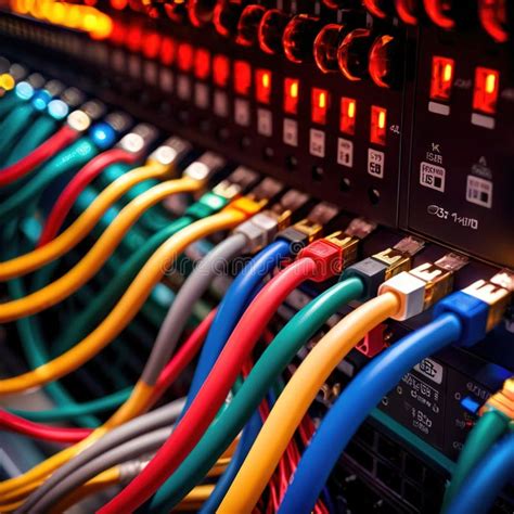 Network Cables Used In Data Center Stock Illustration Illustration Of Digital Communication