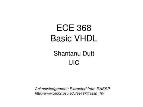 Ppt Ece 368 Basic Vhdl Powerpoint Presentation Free Download Id 922139