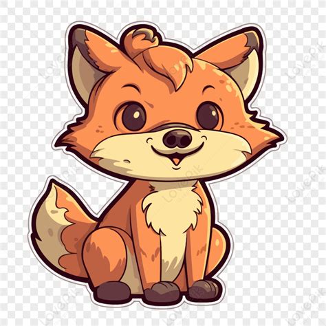만화 일러스트 여우 스티커가 표시됩니다 벡터상표 Png 일러스트 무료 다운로드 Lovepik