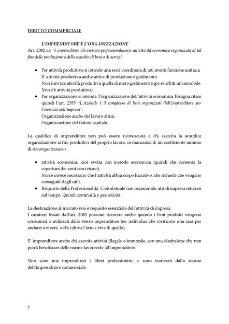 Diritto Commerciale Pegaso Docsity